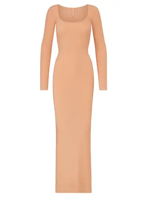 SKIMS SKIMS Soft Lounge Long Sleeve Maxi Dress Peach