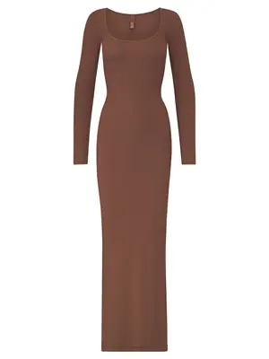 SKIMS SKIMS Soft Lounge Long Sleeve Maxi Dress Wood