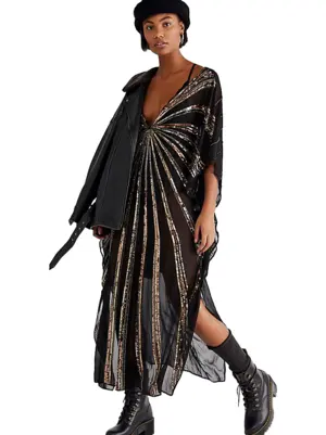 JEN'S PIRATE BOOTY Starburst Avenue Embellished Kaftan - Black