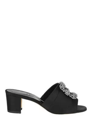 MANOLO BLAHNIK Martanew 50mm Embellished Satin Mules