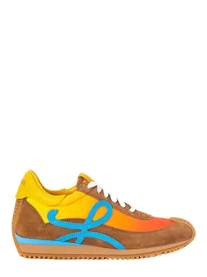 Loewe Flow Runner Monogram Logo Sneakers Blue Tan