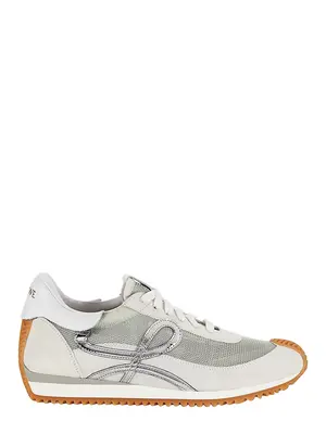 Loewe Flow Runner Monogram Logo Sneakers White Silver