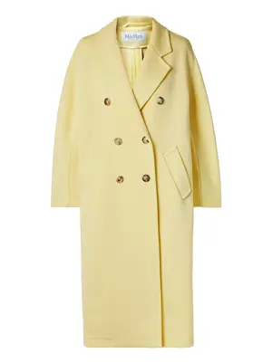 Max Mara Madame Double-Breasted Coat Yellow