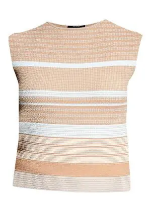Giorgio Armani Striped Knit Top - Brown