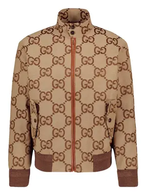 Gucci Gucci Jumbo GG Canvas Jacket Brown