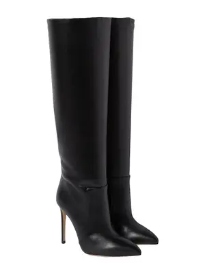 Paris Texas Leather Knee-high Boots - Black