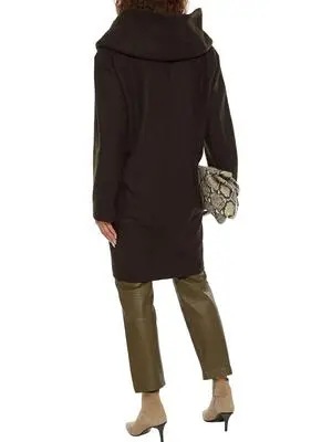 Dkny Brushed Wool-blend Felt Coat - Army Green