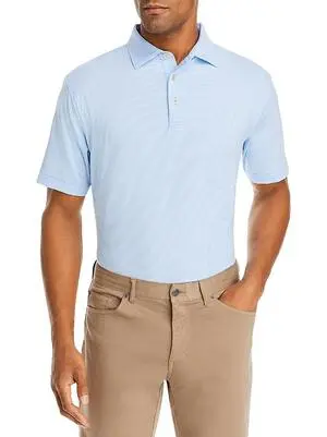 Peter Millar Crown Sport Jubilee Classic Fit Short Sleeve Performance Jersey Polo Shirt - Cottage Blue