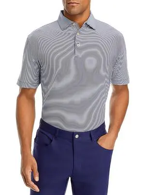 Peter Millar Crown Sport Jubilee Classic Fit Short Sleeve Performance Jersey Polo Shirt Navy