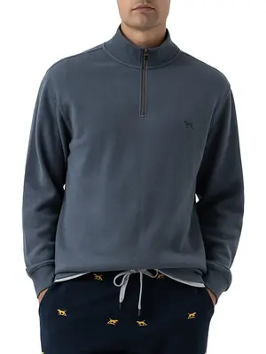 Rodd & Gunn Alton Ave Quarter Zip Sweater Heather Blue