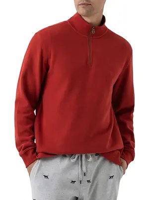 Rodd & Gunn Alton Ave Quarter Zip Sweater Paprika