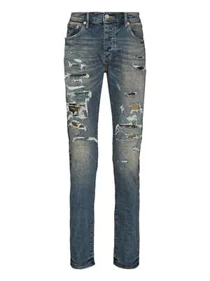 PURPLE BRAND Ripped Skinny-cut Jeans - Blue
