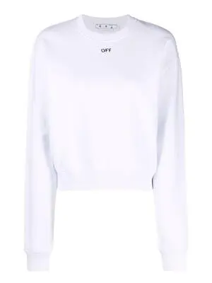 Off-White Off-stamp Cropped Sweatshirt - White