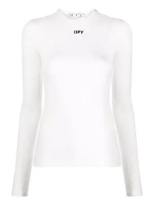Off-White Second-skin Top With Logo Stamp - White
