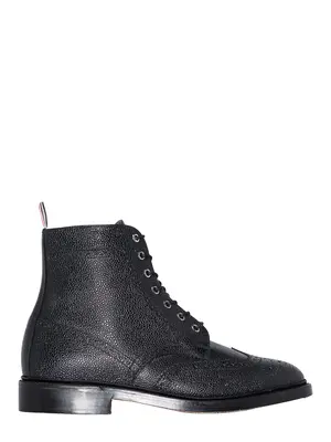 Thom Browne Wingtip Brogue Boots - Black