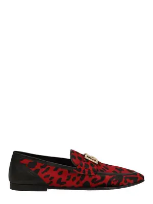 Dolce & Gabbana Leopard Print Loafers - Red