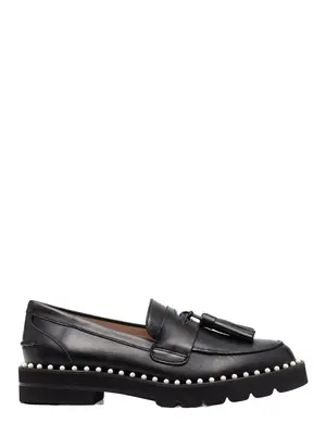STUART WEITZMAN Mila Pearl-embellished Loafers - Black