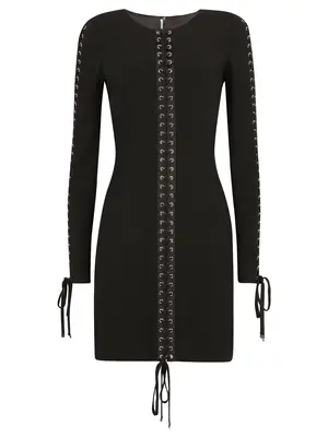 Dolce & Gabbana Eyelet-detail Minidress - Black