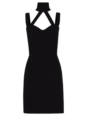 Dolce & Gabbana Halterneck Sable Minidress - Black