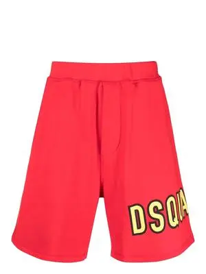 Dsquared2 Logo-print Cotton Shorts - Red