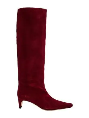 Staud Wally Suede Knee-High Boots Pinot
