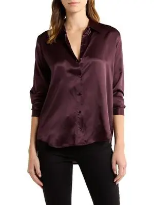 L'Agence Tyler Silk Blouse - Dark Malbec