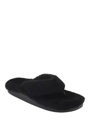 Olukai Kipea Heu Genuine Shearling Slide Sandal - Black/black