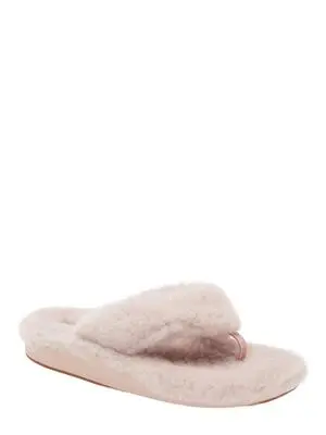 Olukai Kipea Heu Genuine Shearling Slide Sandal - Pink Clay/pink Clay
