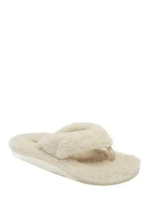 Olukai Kipea Heu Genuine Shearling Slide Sandal - Tapa/tapa