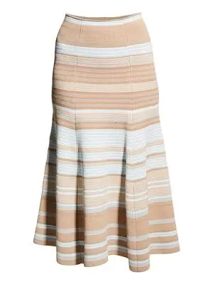 GIORGIO ARMANI Stripe Knit Midi Skirt