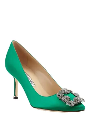 Manolo Blahnik Manolo Blahnik Hangisi 70mm Pump Green