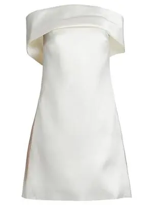 Amsale Mikado Off-the-shoulder Shift Dress - Ivory