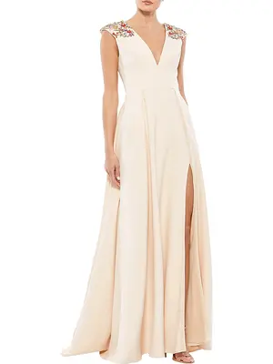 Mac Duggal Ieena A-line Gown Vanilla