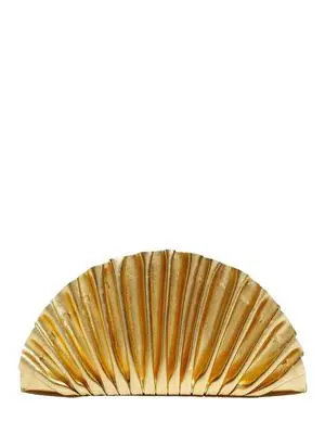 Cult Gaia Mini Nala Metallic Leather Clutch - Gold