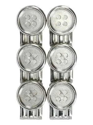 Trafalgar 6-piece No-sew Suspenders Buttons Silver