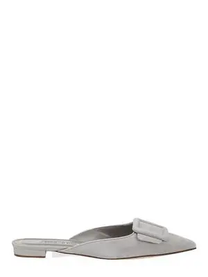 Manolo Blahnik Maysale Suede Flats Grey
