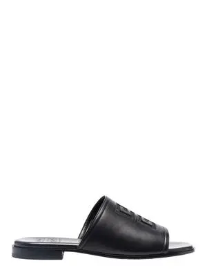 Givenchy Embossed Logo Leather Slides - Black