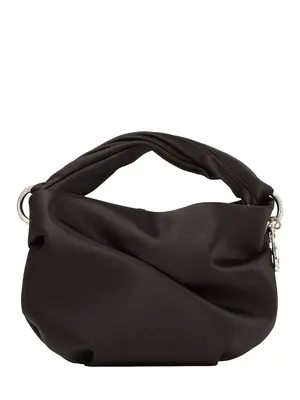 JIMMY CHOO Bonny Satin-finish Shoulder Bag - Black