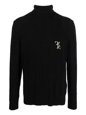BILLIONAIRE Double B Turtleneck Knitted Jumper - Black