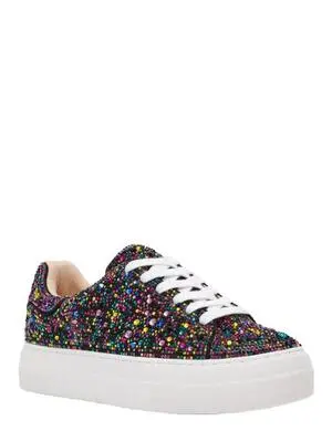 Betsey Johnson Sidny Crystal Pavé Platform Sneakers - Black Multi
