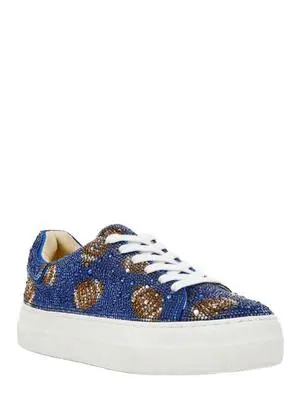 Betsey Johnson Sidny Crystal Pavé Platform Sneakers - Blue Football