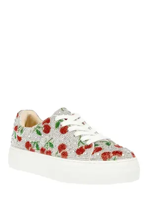 Betsey Johnson Betsey Johnson Sidny Crystal Pavé Platform Sneakers Cherries