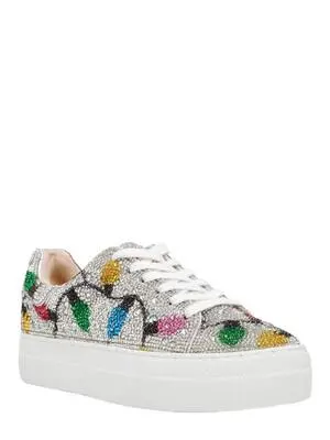 Betsey Johnson Betsey Johnson Sidny Crystal Pavé Platform Sneakers Light Multi