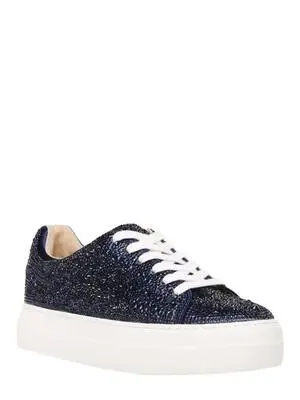 Betsey Johnson Betsey Johnson Sidny Crystal Pavé Platform Sneakers Navy