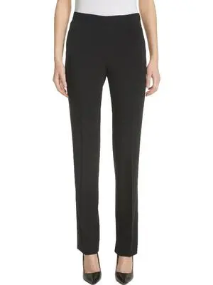 Akris Francoise Wool Straight Leg Pants - Black