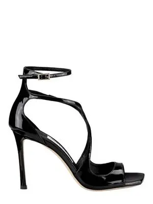 JIMMY CHOO Azia 95mm Patent Leather Sandals - Black