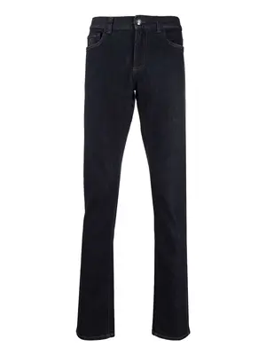 Canali Mid-rise Slim-fit Jeans - Blue