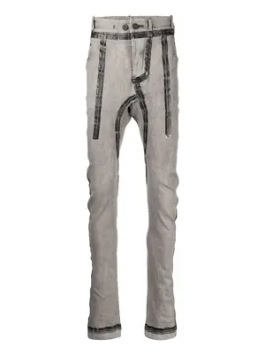 Boris Bidjan Saberi Tape Detail Skinny Trousers - Grey