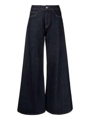PHILIPP PLEIN Philipp Plein Logo Patch Wide-Leg Jeans