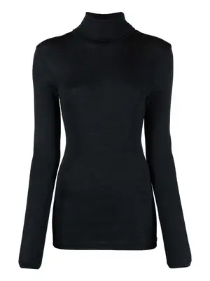 Hanro Fine-knit Polo-neck Jumper - Black